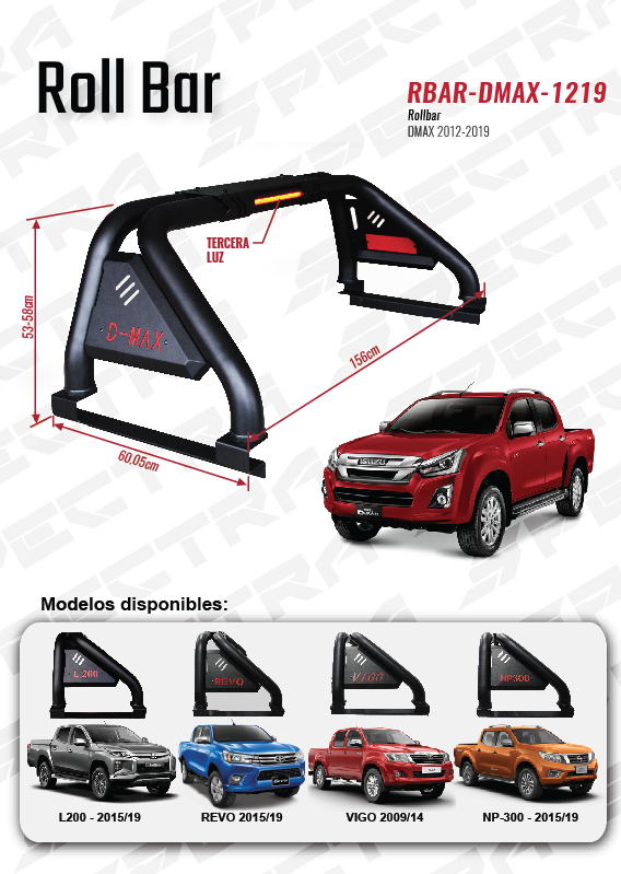Roll Bar para Isuzu Dmax – SPECTRA ® Costa Rica