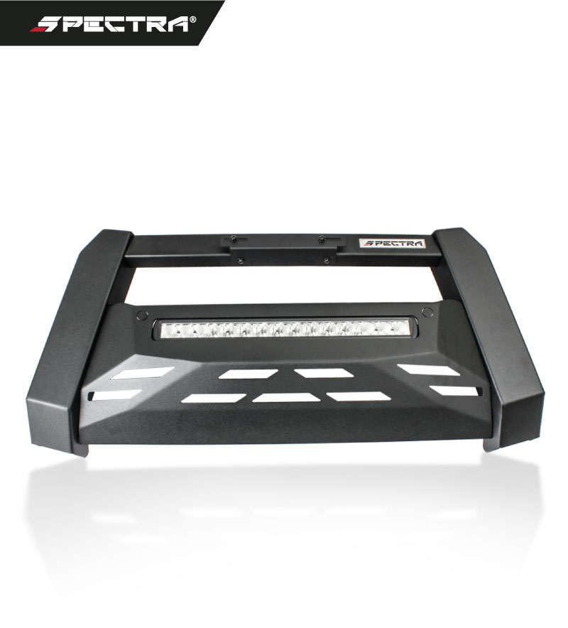 Mataburros cuadrado con barra led y skid plate negro - SPECTRA ® Costa Rica