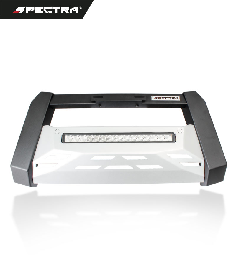 Mataburros cuadrado con barra led y skid plate gris - SPECTRA ® Costa Rica