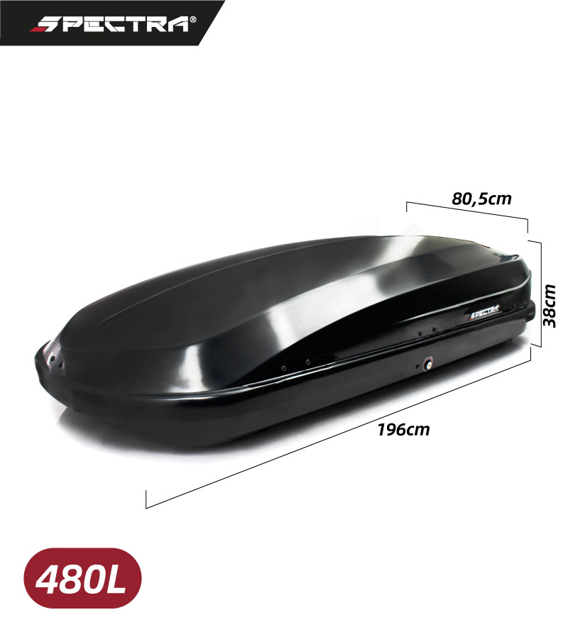 Baúl portaequipajes 480 L negro brillante - SPECTRA ® Costa Rica